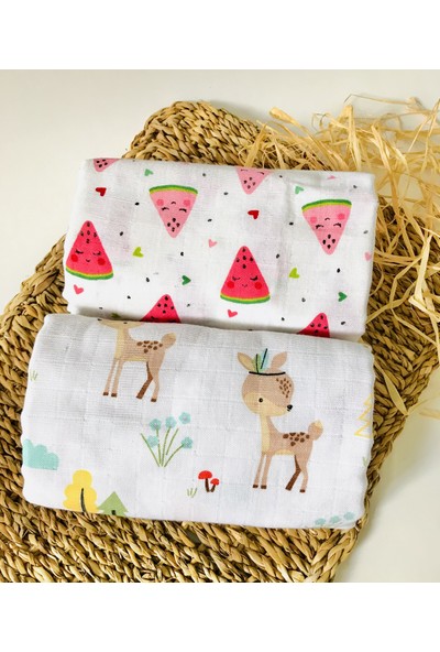 Juniperus 2'li 110 x 110 cm Çok Amaçlı Müslin Örtü Battaniye