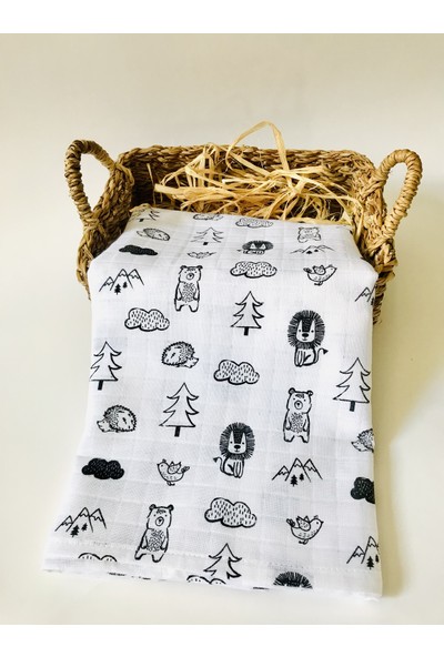 Juniperus Sevimli Orman 110 x 110 cm Çok Amaçlı Müslin Bezi Örtü Battaniye Juniperus Sevimli Orman 110 x 110 cm Çok Amaçlı Müslin Bezi Örtü Battaniye