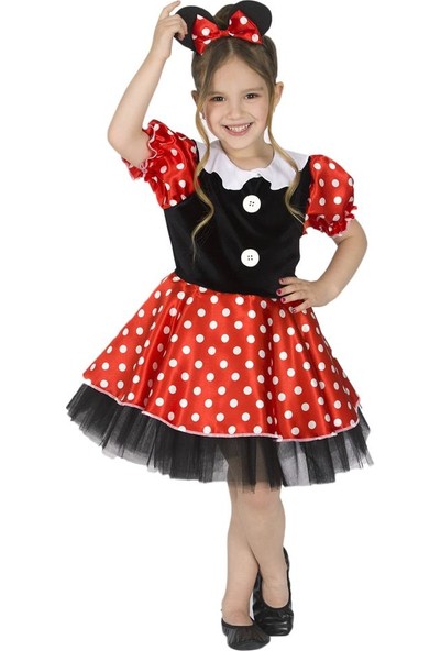 Masal Kostüm Minnie Mouse Kız Çocuk Elbise ve Taç Kostüm Seti Masal Kostüm Minnie Mouse Kız Çocuk Elbise ve Taç Kostüm Seti
