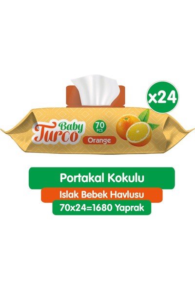 Baby Turco Portakal Kokulu Islak Bebek Havlusu 24 x 70 Adet