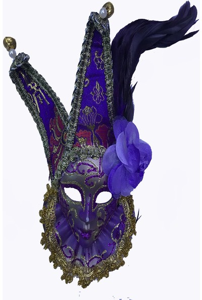 ERPA ToysShop Çıngıraklı Dekoratif Tüylü Seramik Maske Mor Renk ERPA ToysShop Çıngıraklı Dekoratif Tüylü Seramik Maske Mor Renk