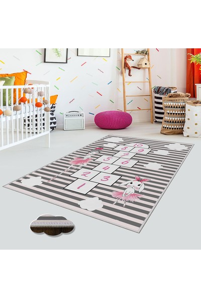 Homefesto Dekoratif Özel Tasarım Yıkanabilir Ince Leke Tutmaz Modern Eğlenceli Çocuk Halısı