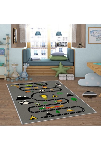 Homefesto Dekoratif Özel Tasarım Yıkanabilir Ince Leke Tutmaz Modern Eğlenceli Çocuk Halısı