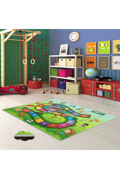 Homefesto Dekoratif Özel Tasarım Yıkanabilir Ince Leke Tutmaz Modern Eğlenceli Çocuk Halısı