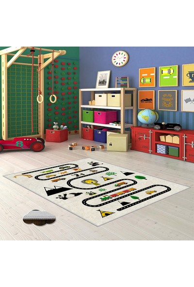 Homefesto Dekoratif Özel Tasarım Yıkanabilir Ince Leke Tutmaz Modern Eğlenceli Çocuk Halısı