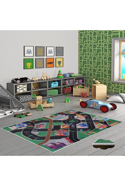 Homefesto Dekoratif Özel Tasarım Yıkanabilir Ince Leke Tutmaz Modern Eğlenceli Çocuk Halısı