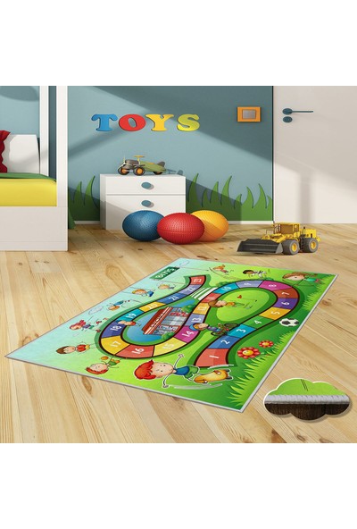 Homefesto Dekoratif Özel Tasarım Yıkanabilir Ince Leke Tutmaz Modern Eğlenceli Çocuk Halısı