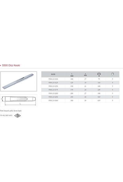 Izeltaş 150 mm Düz Keski Krom 5500 23 0150 Izeltaş 150 mm Düz Keski Krom 5500 23 0150