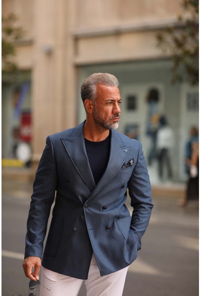 Fc Plus Kruvaze Ceket Torba Cep Geniş Yaka -Slım Fıt