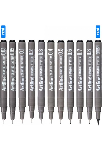 Artline Drawing System Brush Teknik Çizim Kalemi Seti Artline Drawing System Brush Teknik Çizim Kalemi Seti