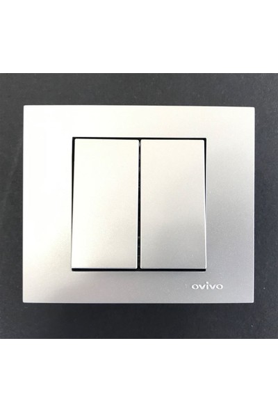 Çağatay Elektrik Çağatayelektrik Ovivo Grano Gümüş (Silver) Komütatör (Ikili Anahtar) Mekanizma+Çerçeve