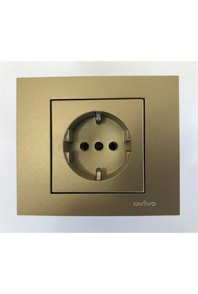 Çağatay Elektrik Çağatayelektrik Ovivo Grano Titanyum Topraklı Priz Mekanizma+Çerçeve