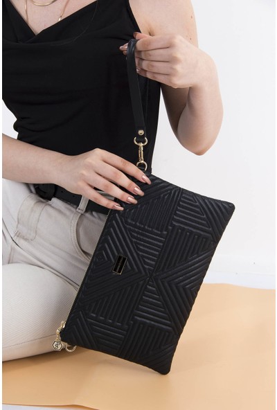 Silver & Polo Silver Polo Siyah Tek Bölmeli Kadın Portföy & Clutch SP1034