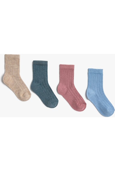 Koton 4'lü Soket Çorap Seti Basic Pamuklu Koton 4'lü Soket Çorap Seti Basic Pamuklu