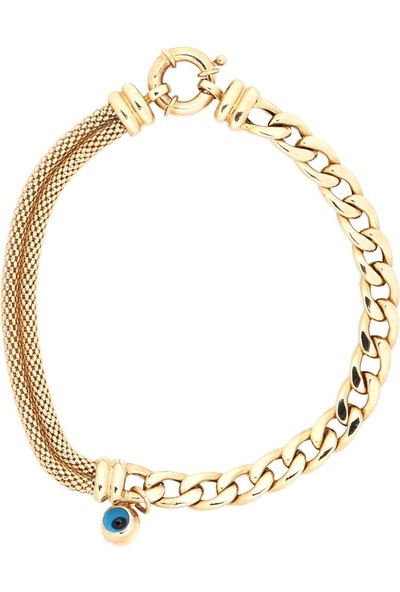 Alyanaklar Zincir ve Hasır Tasarım Sarı Altın Bileklik Alyanaklar Zincir ve Hasır Tasarım Sarı Altın Bileklik