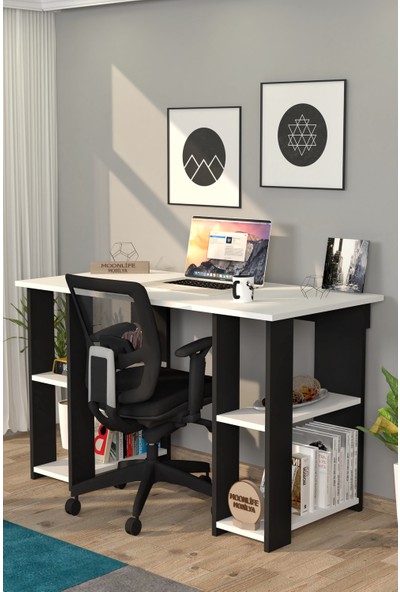 Moonlife Hipo Kitaplıklı Çalışma Masası Siyah Moonlife Hipo Kitaplıklı Çalışma Masası Siyah