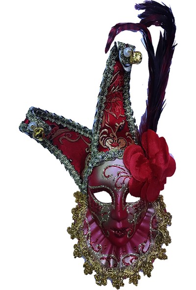 ERPA ToysShop Çıngıraklı Dekoratif Tüylü Seramik Maske Kırmızı Renk ERPA ToysShop Çıngıraklı Dekoratif Tüylü Seramik Maske Kırmızı Renk