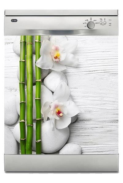 Sticker Art Bulaşık Makinesi Sticker Kaplama Beyaz Eşya Kaplama Bambu Taşlar