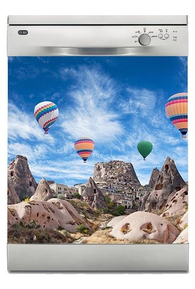 Sticker Art Bulaşık Makinesi Sticker Kaplama Beyaz Eşya Kaplama Kapadokya Balon