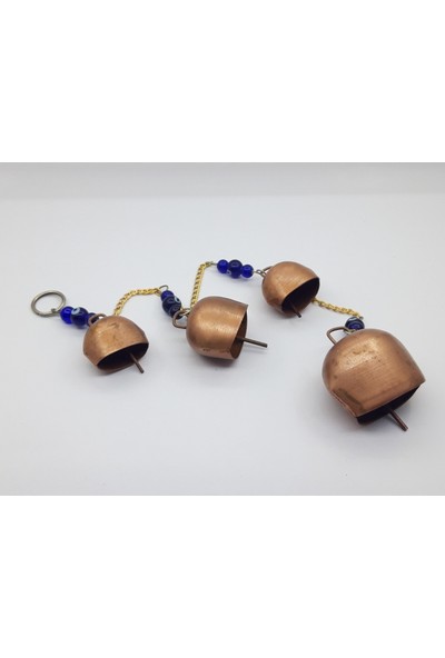 Trendyıldızı 4'lü Saf Bakır Nazar Boncuklu Kapı Süsü & Rüzgar Zil Çan