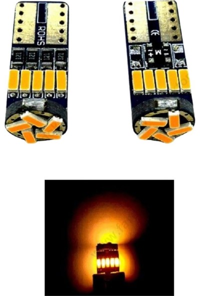 Techmaster T10 Park Plaka LED Ampülü 15 Ledli Canbus Turuncu Işık 2li Techmaster T10 Park Plaka LED Ampülü 15 Ledli Canbus Turuncu Işık 2li