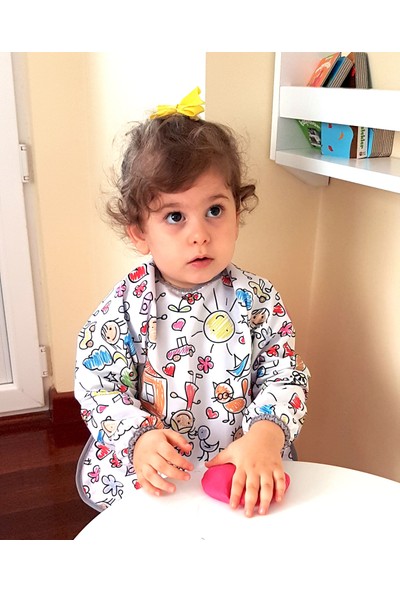 Yorni Deluxe Uzun Kollu Bebek Mama Önlüğü