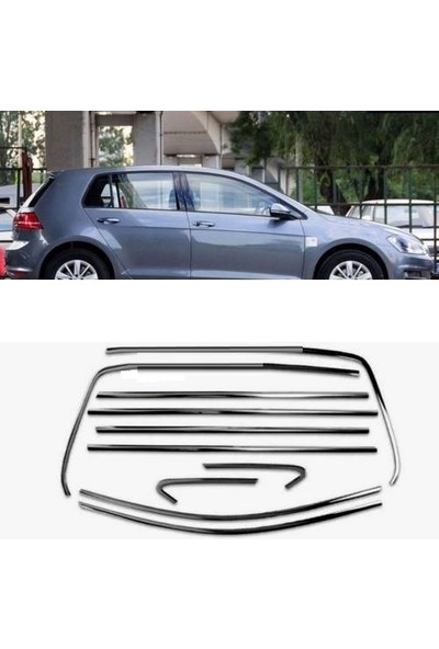 Cmg Tuning Vw Golf 7 - 7.5 Siyah Krom Cam Çerçevesi Tamtur 2013-2020 Ithal