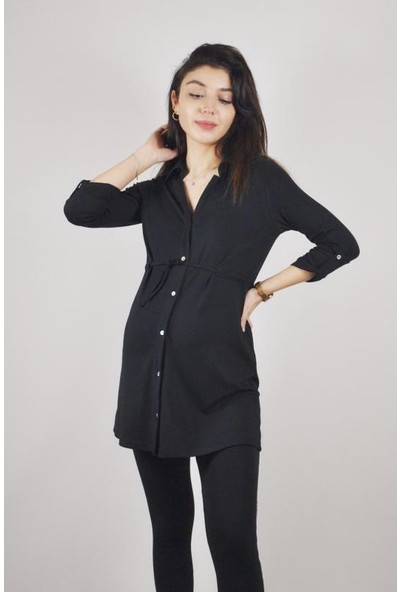 Merliyn Önden Düğmeli Bağcıklı Hamile Gömlek Mr-29