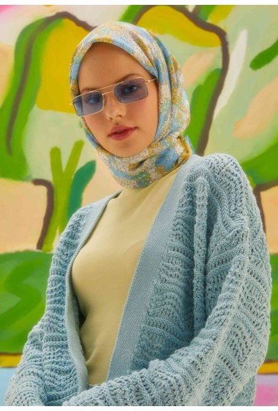 Fresh Scarfs Soft Çiçek Desen Eşarp Mavi Fresh Scarfs Soft Çiçek Desen Eşarp Mavi
