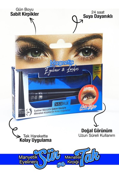 Mara Manyetik Eyeliner'lı Mıknatıslı Doğal Ipek Takma Kirpik Orta Yoğun Mara Manyetik Eyeliner'lı Mıknatıslı Doğal Ipek Takma Kirpik Orta Yoğun