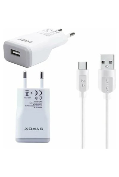 Syrox Type-C Girişli 2.0 Mah Şarj Cihazı J28 Hızlı Şarj&usb Kablo