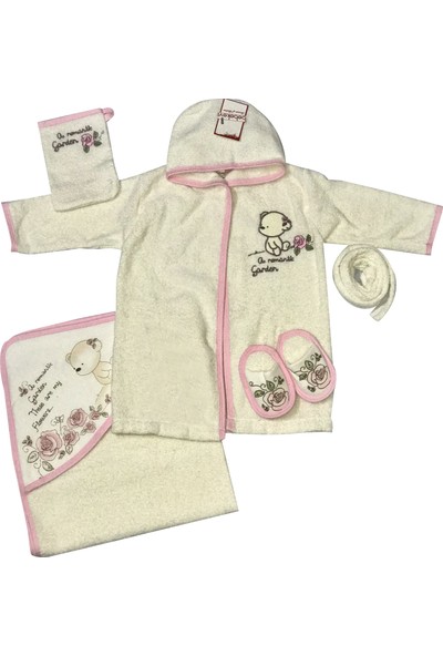 Bebekevi 5'li Lüks Kız Bornoz Seti