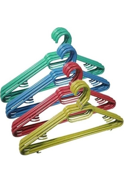 Olgun Home Plastik Elbise Askısı 24 Adet Elbise Askılığı Askılık Etek Askısı