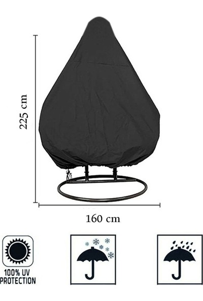 Bundera Cocoon Su Geçirmez 2 Kişilik Koza Salıncak Hamak Koruma Örtüsü Kılıfı Yağmur Toz Kir Önleyici Branda