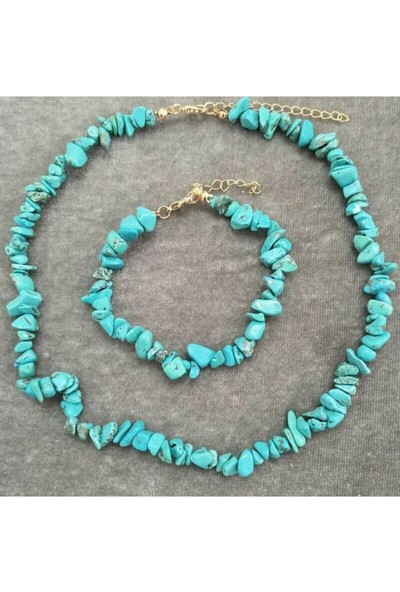 Mañana Atelier Natural Stone Collection - Turkuaz Kırık Doğal Taş Kolye & Bileklik Seti ( Inanç ) Mañana Atelier Natural Stone Collection - Turkuaz Kırık Doğal Taş Kolye & Bileklik Seti ( Inanç )