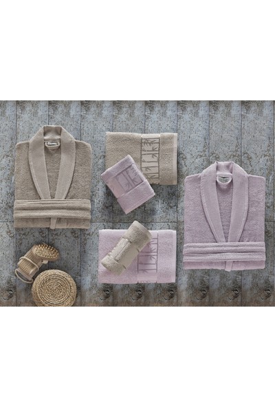 Arliva Home Bambu Bold Aile Bornoz Seti Arliva Home Bambu Bold Aile Bornoz Seti