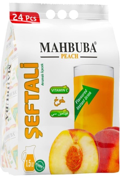 Mahbuba Şeftali Aromalı Toz İçecek 24x11.2gr Soğuk Veya Sıcak Tüketilebilir Mahbuba Şeftali Aromalı Toz İçecek 24x11.2gr Soğuk Veya Sıcak Tüketilebilir