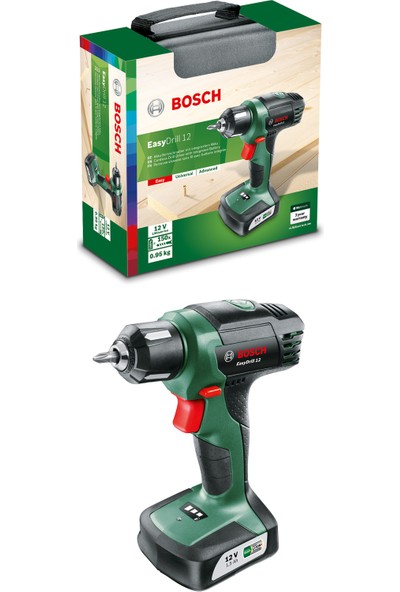 Bosch Easydrill 12 (1,5AH, Entegreakü) Softbag Akülü Delme & Vidalama Makinesi Bosch Easydrill 12 (1,5AH, Entegreakü) Softbag Akülü Delme & Vidalama Makinesi