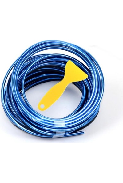 Techmaster Trim Fitilli Yeni Araç Içi Ip Şerit Balık Sırtı Nikelajlı 5 Metre Mavi