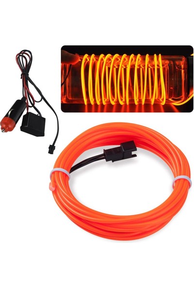 Techmaster Araç Içi Torpido Şerit Ledi Renkli Ip Neon LED 2 Metre Turuncu Koyu Techmaster Araç Içi Torpido Şerit Ledi Renkli Ip Neon LED 2 Metre Turuncu Koyu