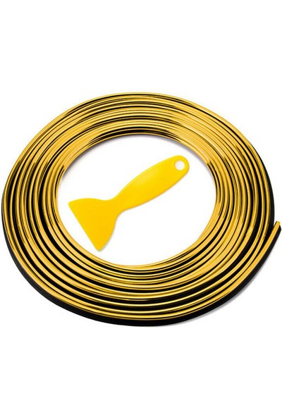 Techmaster Trim Fitilli Yeni Araç Içi Ip Şerit Balık Sırtı Nikelajlı 5 Metre Gold