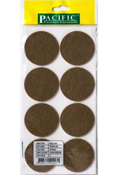 Pacific Kaydırmaz Keçe Yuv. 1PLK=8AD Q-50 Kahve Pacific Kaydırmaz Keçe Yuv. 1PLK=8AD Q-50 Kahve