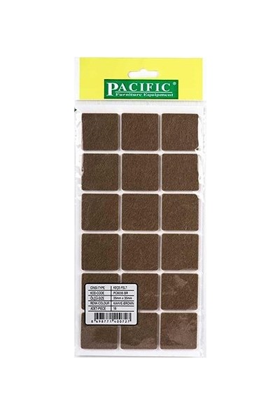 Pacific Kaydırmaz Keçe Kare 1plk=18 Ad 35 x 35 Kahve Pacific Kaydırmaz Keçe Kare 1plk=18 Ad 35 x 35 Kahve