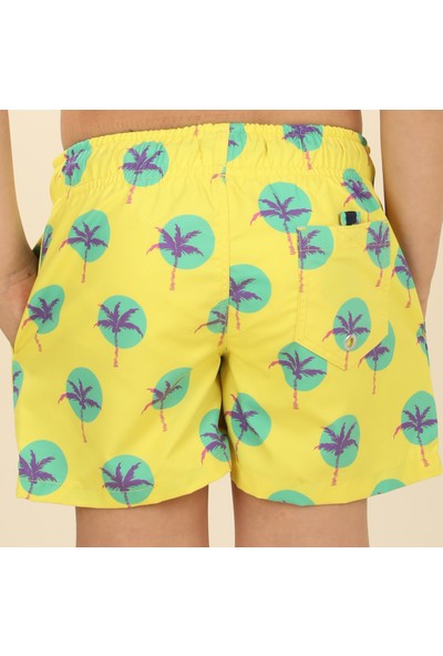 The Fons TF025C Palmiye Desen Erkek Çocuk Mayo Şort