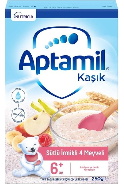 Aptamil Sütlü Irmikli 4 Meyveli Kaşık Maması 250 gr
