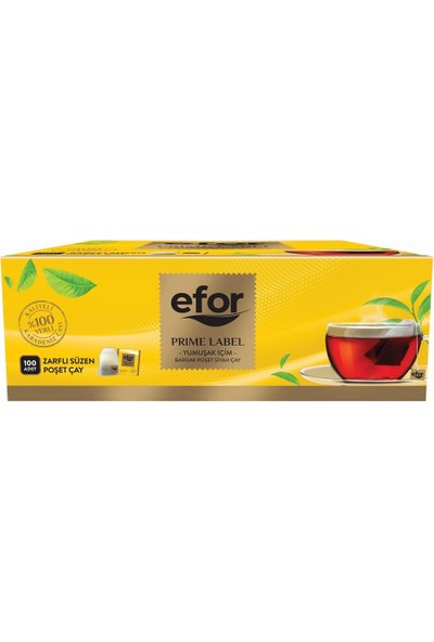Efor Prime Label Bardak Poşet Siyah Çay - 100'lü Efor Prime Label Bardak Poşet Siyah Çay - 100'lü