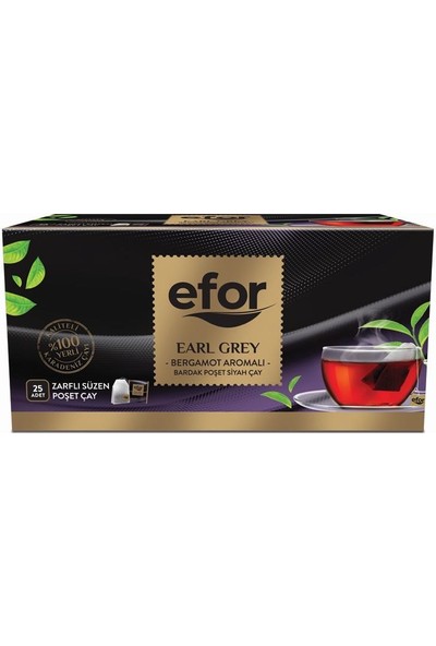 Efor Earl Grey Bardak Poşet Çay 25 Li Efor Earl Grey Bardak Poşet Çay 25 Li