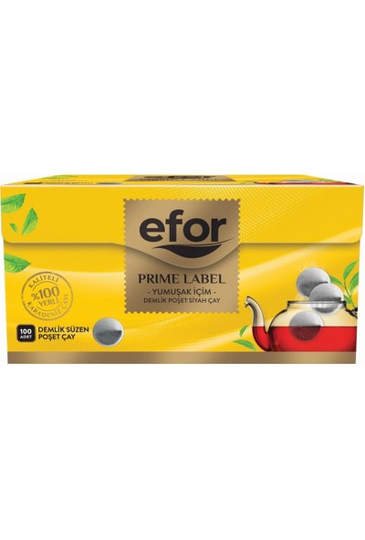 Efor Prime Label Demlik Poşet Siyah Çay - 100'lü Efor Prime Label Demlik Poşet Siyah Çay - 100'lü