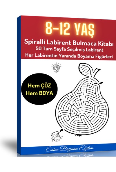 Enine Boyuna Eğitim 8-12 Yaş Labirent Bulmaca Kitabı (Spiralli) Enine Boyuna Eğitim 8-12 Yaş Labirent Bulmaca Kitabı (Spiralli)
