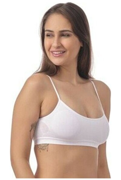 Abax Tutku 4 Adet Genç Kız Ip Askılı Pedli Çıkarılabilir %100 Pamuklu Yarım Atlet Bustiyer